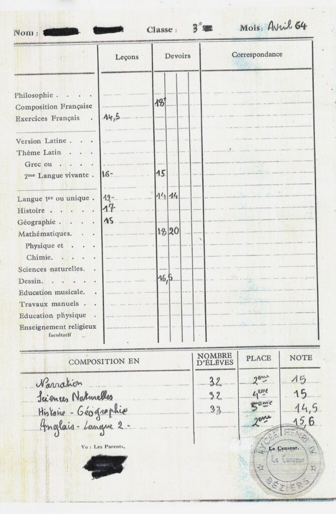 Annexe : Divers documents – Anciens d'Henri IV Béziers
